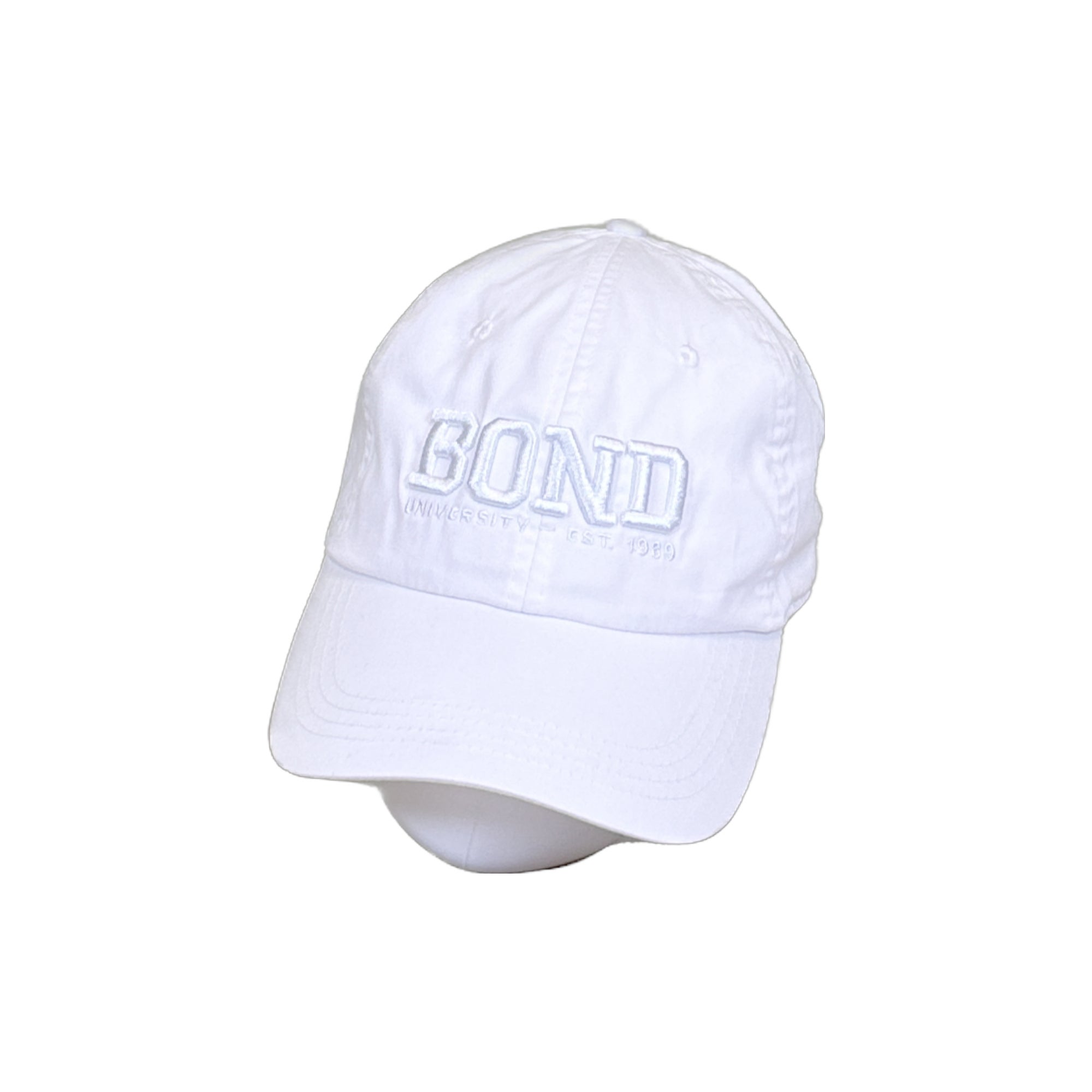 Cap- white with white embroidery | Bond University Merchandise Store